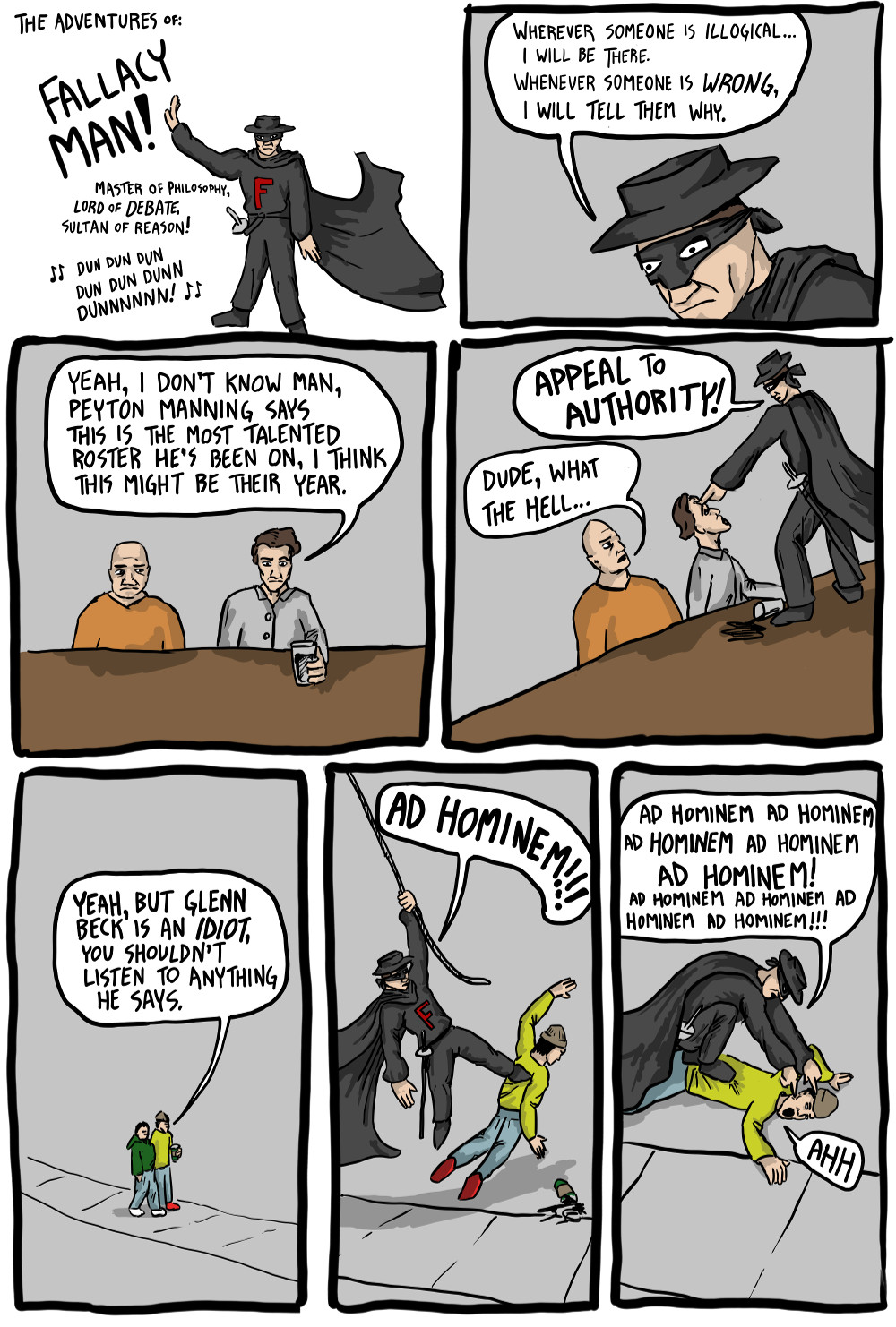 The Adventures Of Fallacy Man Existential Comics